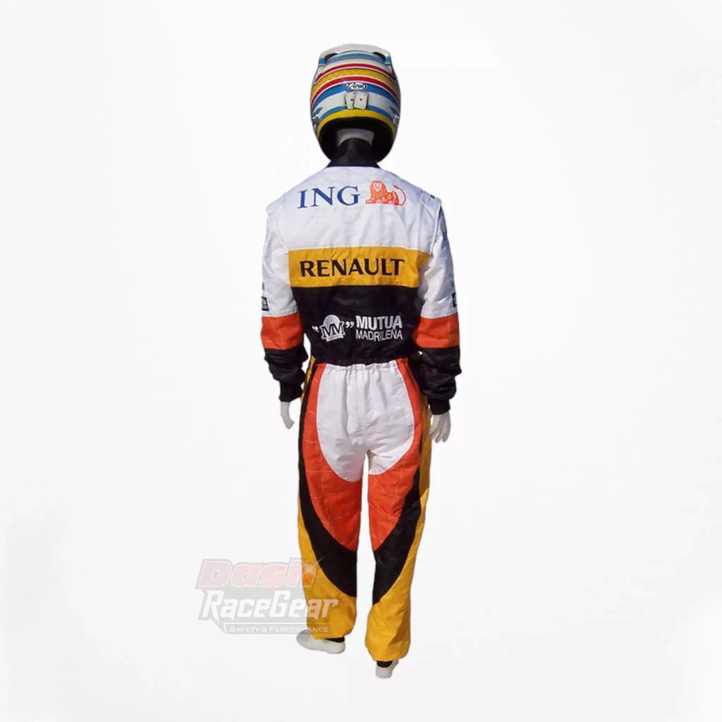 2008 Fernando Alonso Renault F1 Embroidered Racing Suit - Speedxcrafts