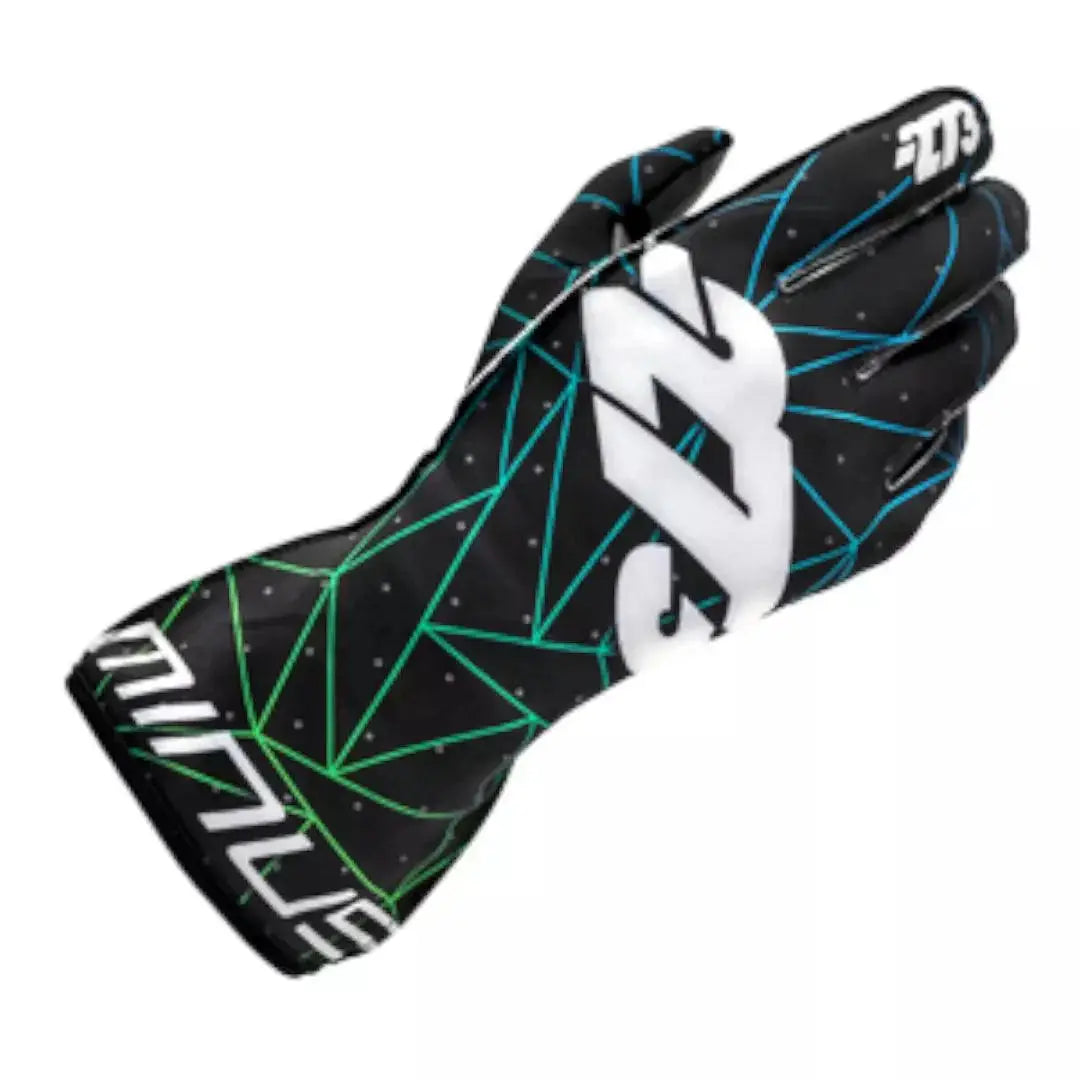 POLY EVO Black/Green/Cyan Gloves - Speedxcrafts – Speedx Crafts